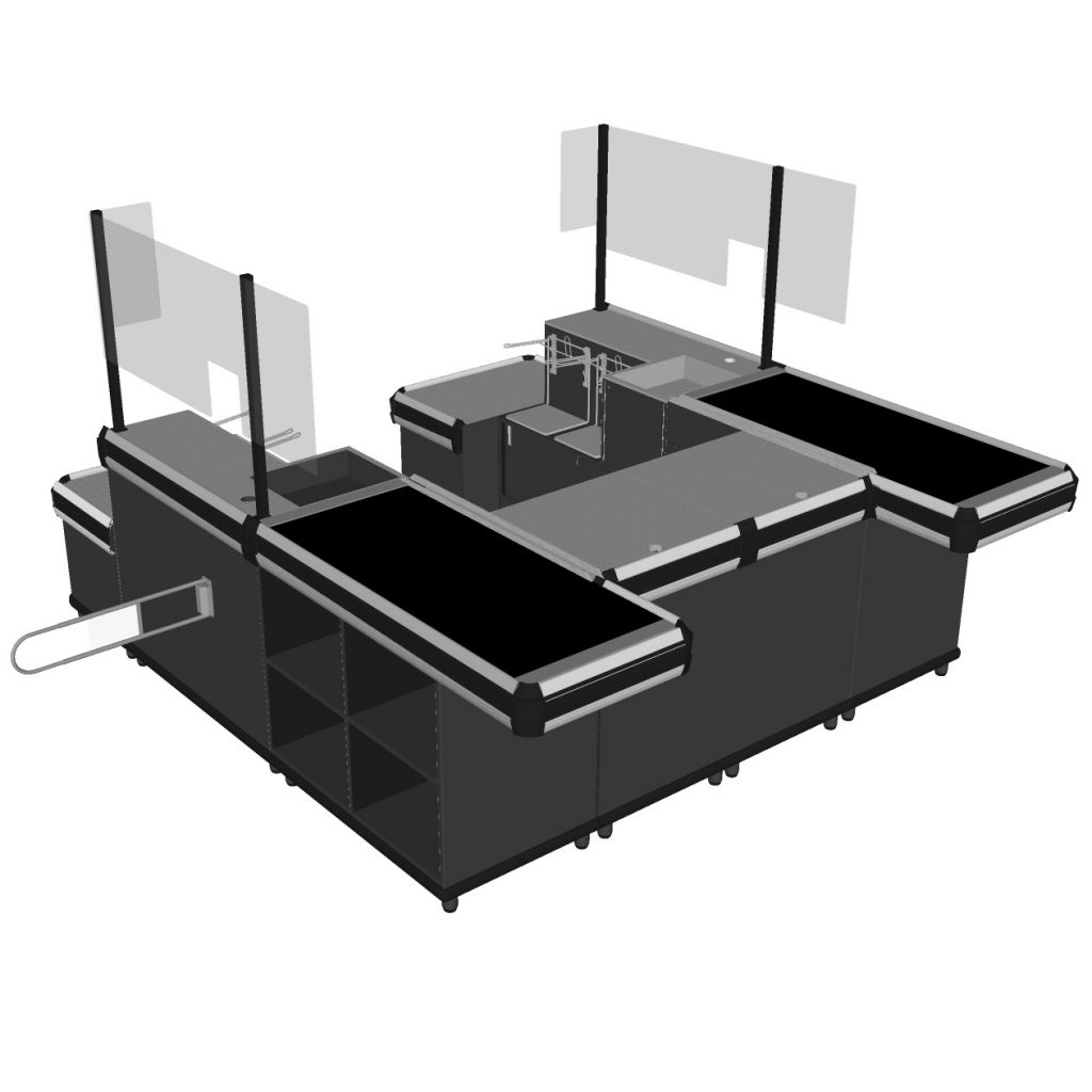Cashier Counter Conveyor Checkout Tandem