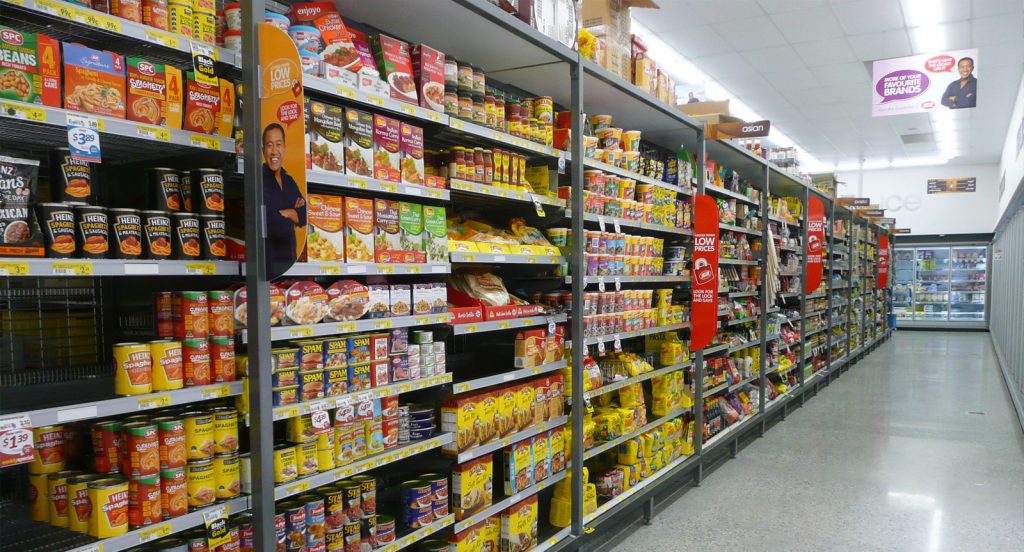 Outrigger Shelving for Supermarket